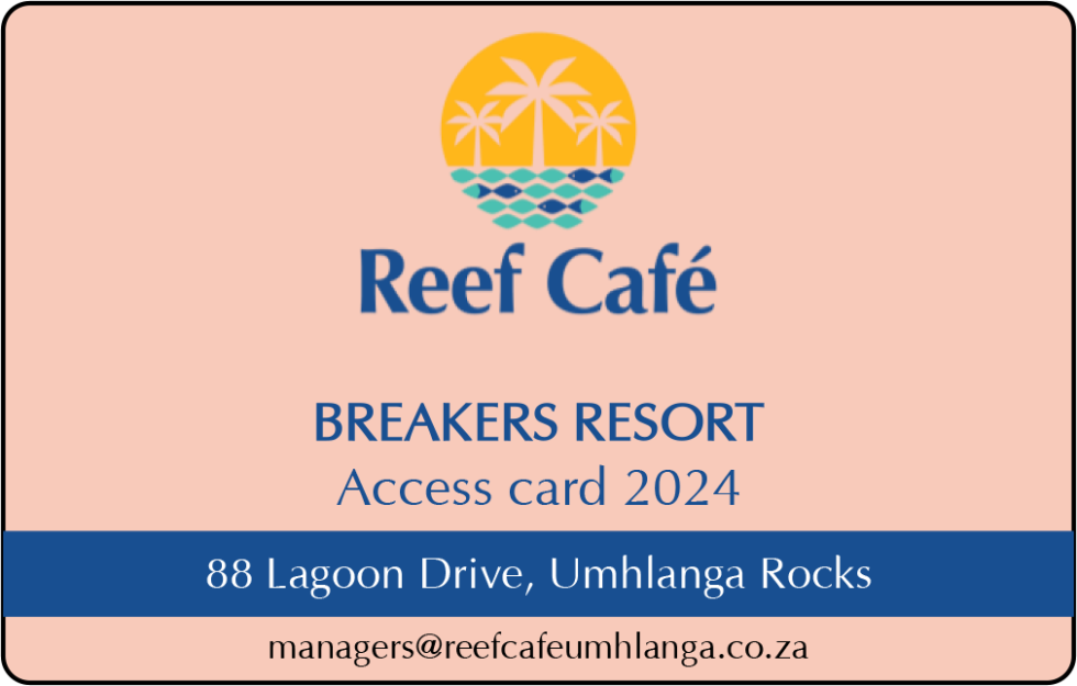 Reef Cafe Umhlanga Access Card | Reef Cafe Breakers Resort